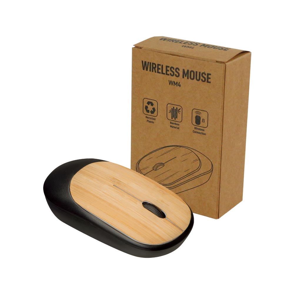 Bamboo Wireless Mouse in Black Color | Magic Trading Company -MTC