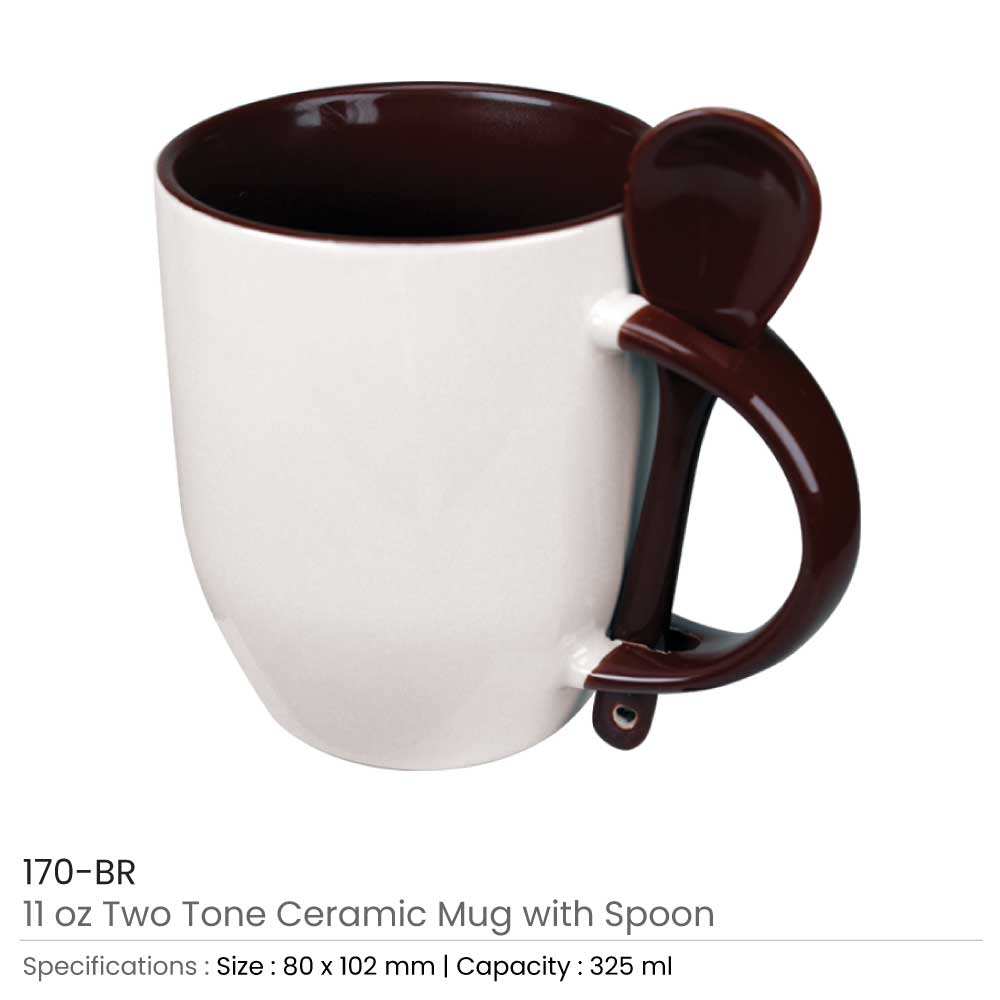 Custom Ceramic Mug with Spoon | Magic Trading Company -MTC