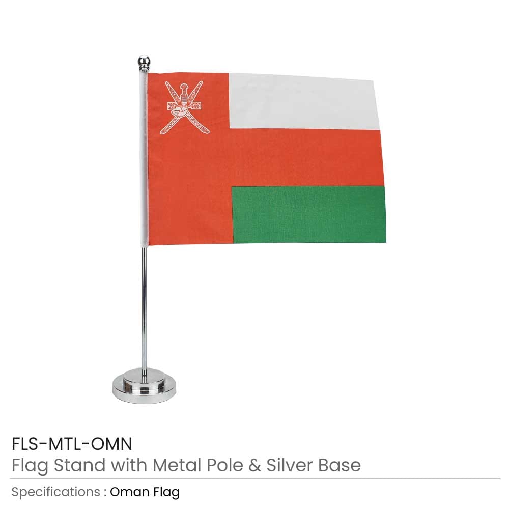 Flag with Metal Pole & Silver Plated Plastic Base | Magic Trading ...