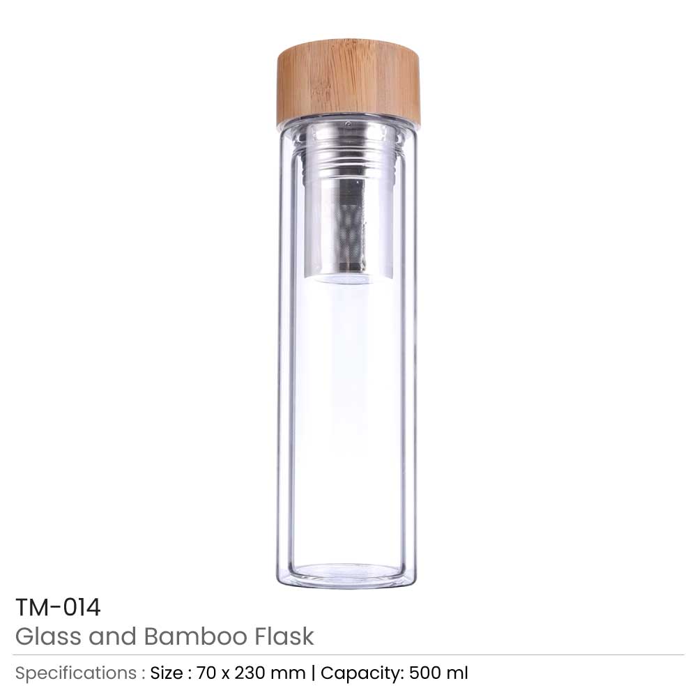Flask in glass and bamboo UAE
