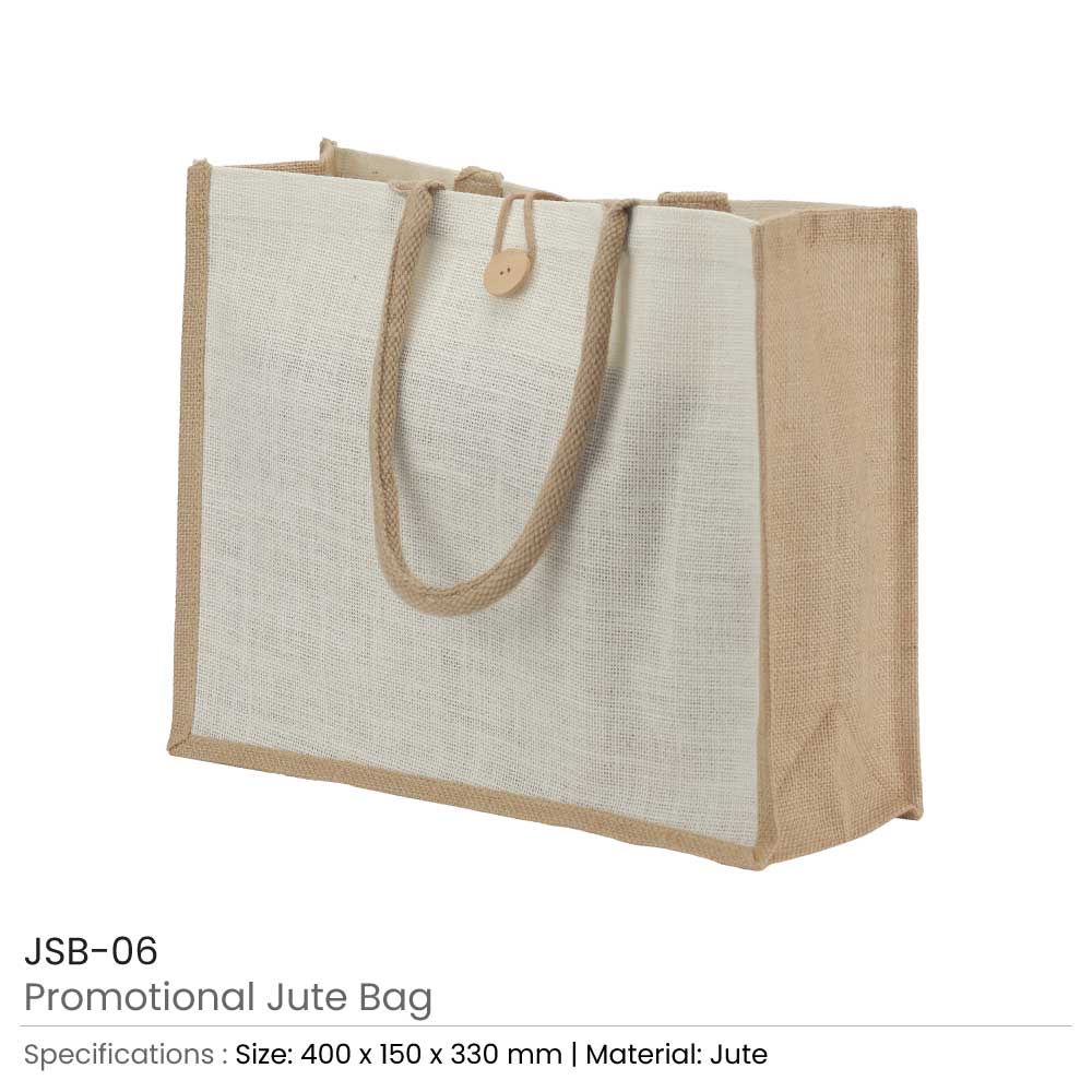 Jute Shopping Bags with Button | Magic Trading Company -MTC