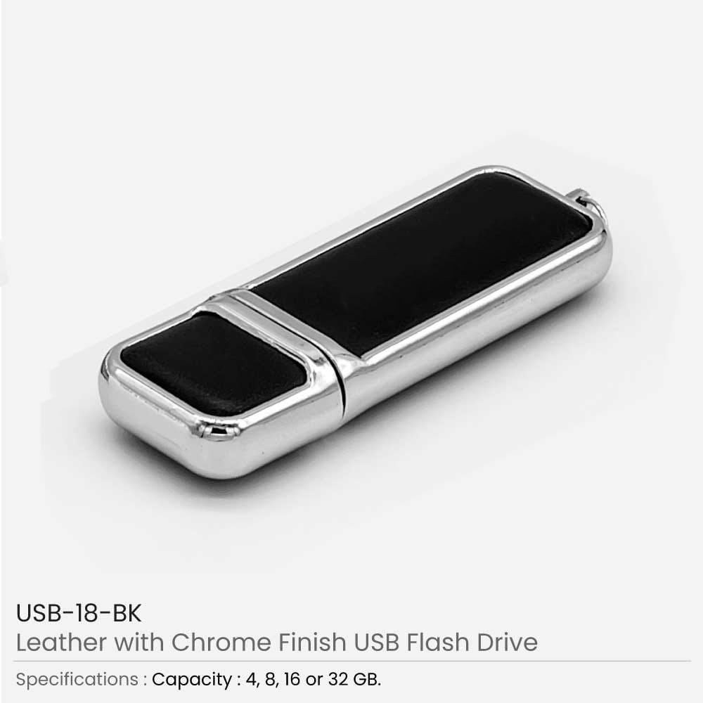 Leather with Chrome USB | Promo USB Branding | Magic Trading Company -MTC