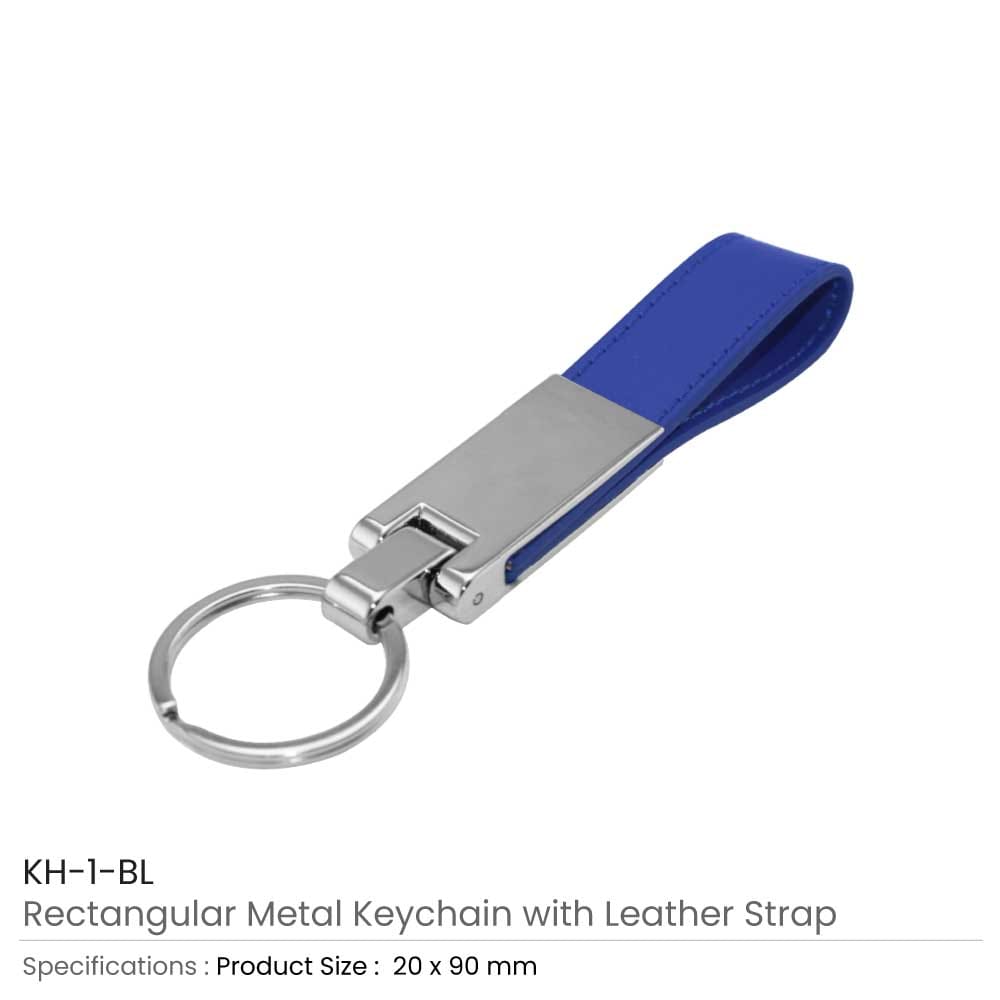 Metal Promotional Keychains with Leather Strap | Magic Trading Company -MTC
