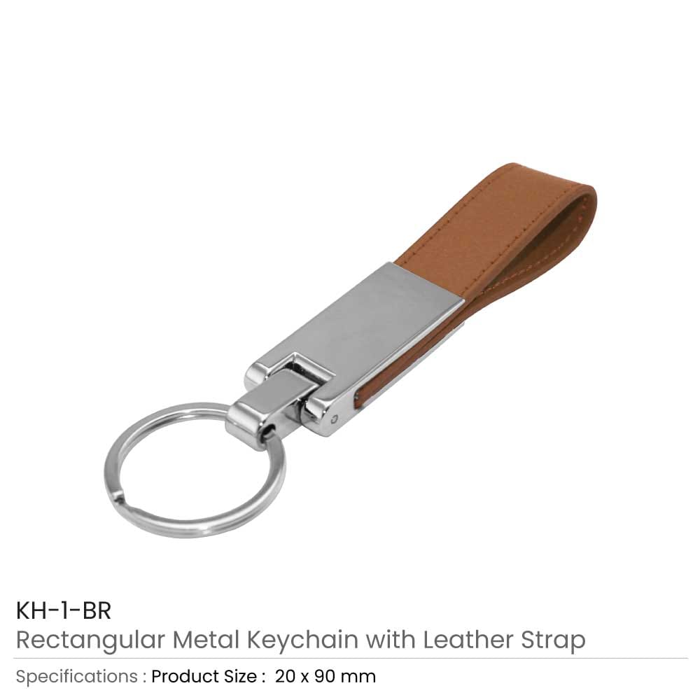 Metal Promotional Keychains with Leather Strap | Magic Trading Company -MTC