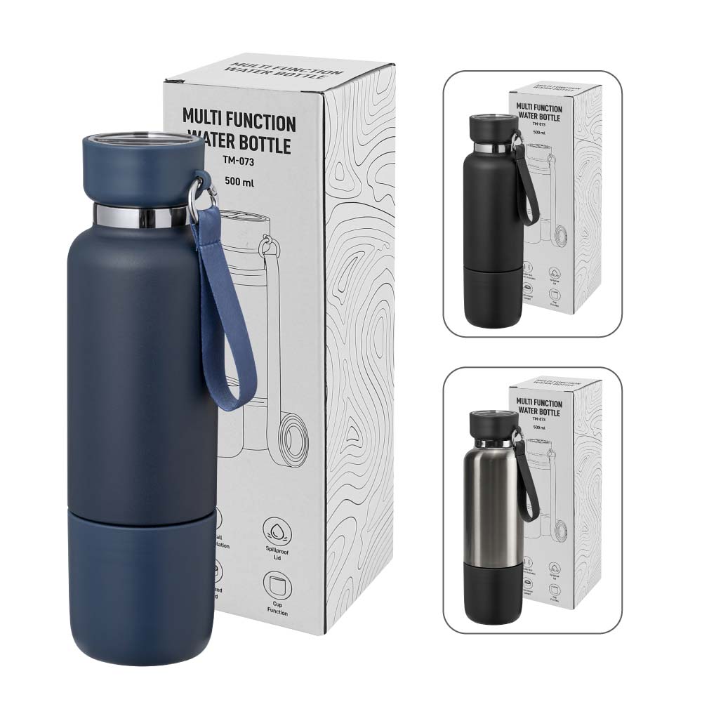 Multi-function SS Bottles, Double Wall, Base Cup, Lanyard, 500ml ...