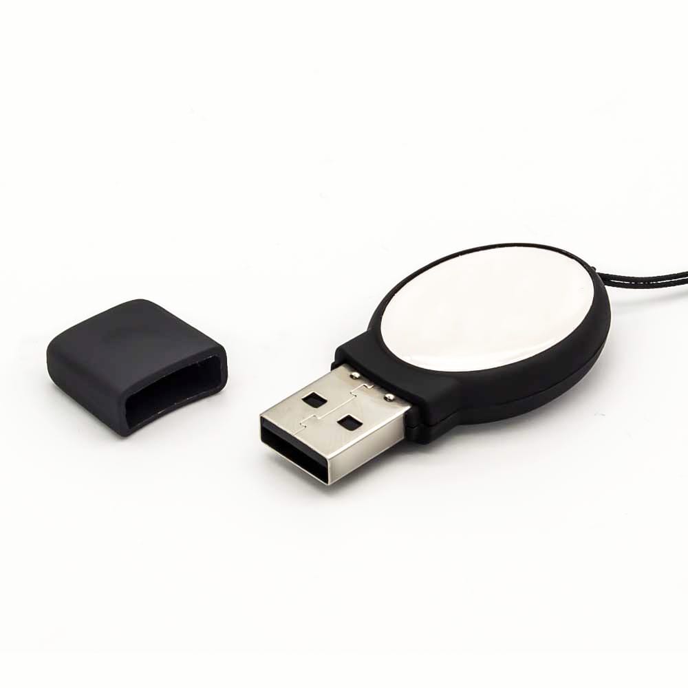 Oval black rubberized USB | Printing on USB | Magic Trading Company -MTC