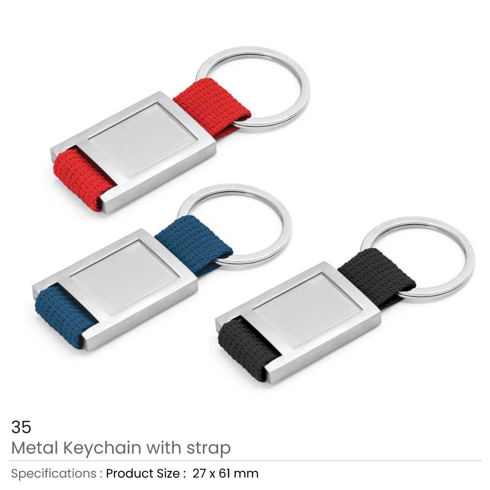 Promotional Metal Keychains with Strap | Magic Trading Company -MTC