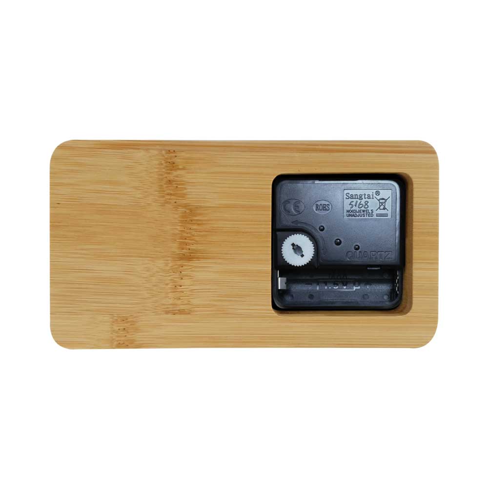 Eco-Friendly Rectangular Bamboo Desk Clock | Magic Trading Company -MTC