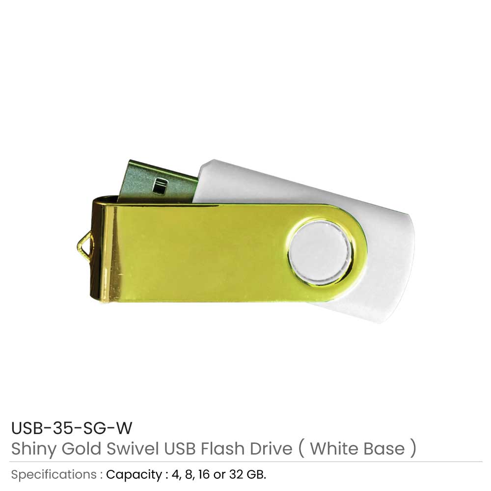 Gold Swivel USB | Promotional Swivel USB | Magic Trading Company -MTC