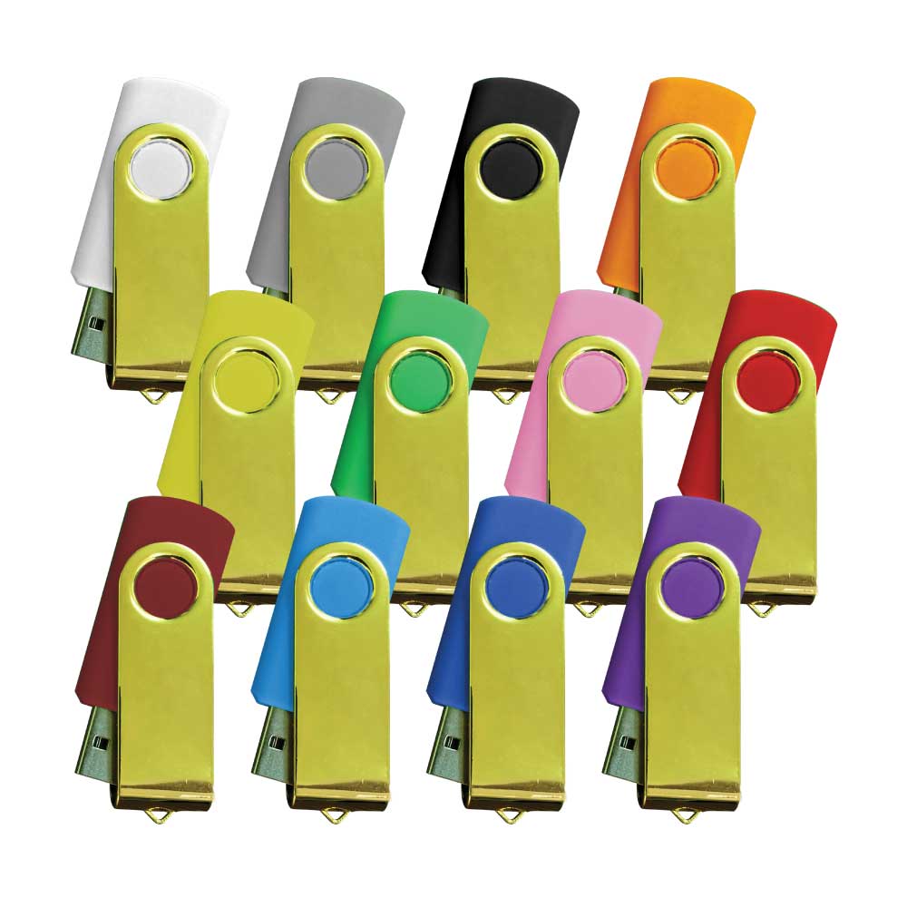 Gold Swivel USB | Promotional Swivel USB | Magic Trading Company -MTC