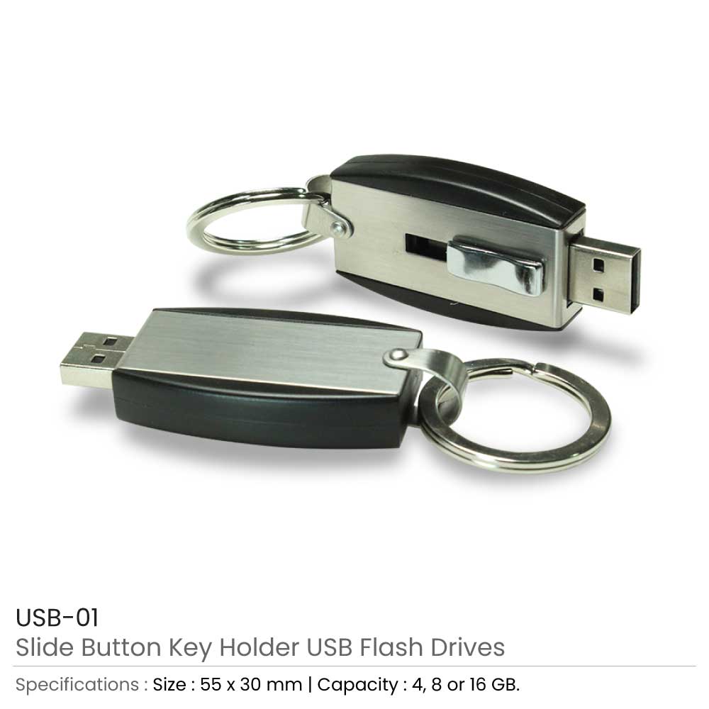 Slide Button USB | Key Holder Flash Drives Magic Trading Company -MTC