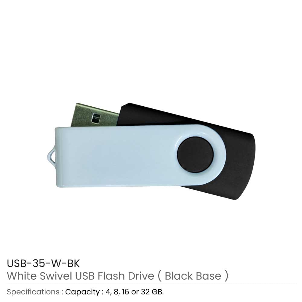 White swivel USB | Promotional White USB Flash | Magic Trading Company -MTC