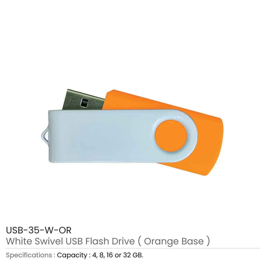 White swivel USB | Promotional White USB Flash | Magic Trading Company -MTC