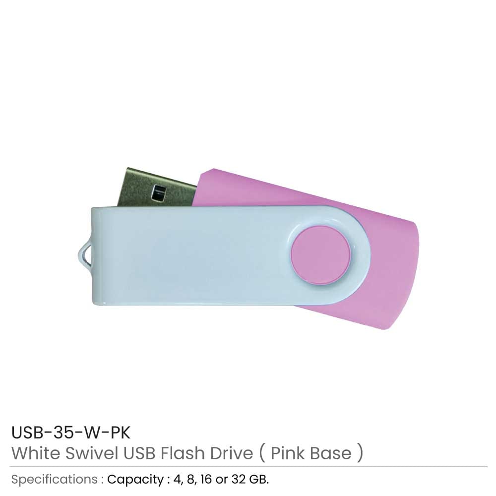 White swivel USB | Promotional White USB Flash | Magic Trading Company -MTC
